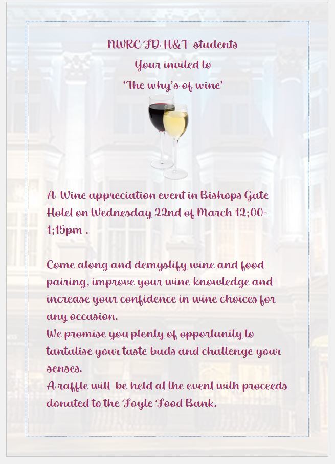 Foundation Degree Hospitality & Tourism students host ‘The Whys of Wine ...